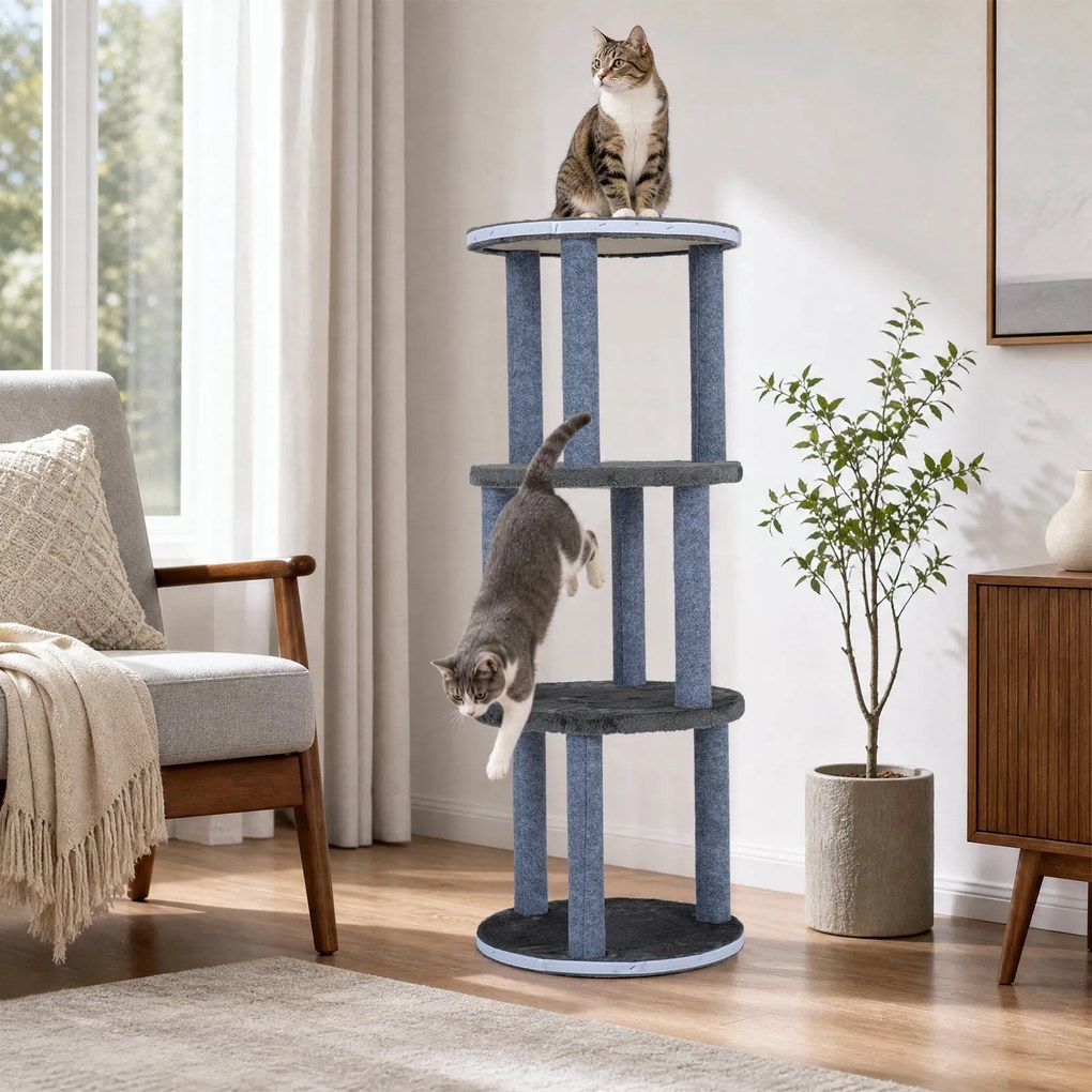 Costway 4-Tier House pro kočky pro více koček Zvýšený útulek pro domácí mazlíčky