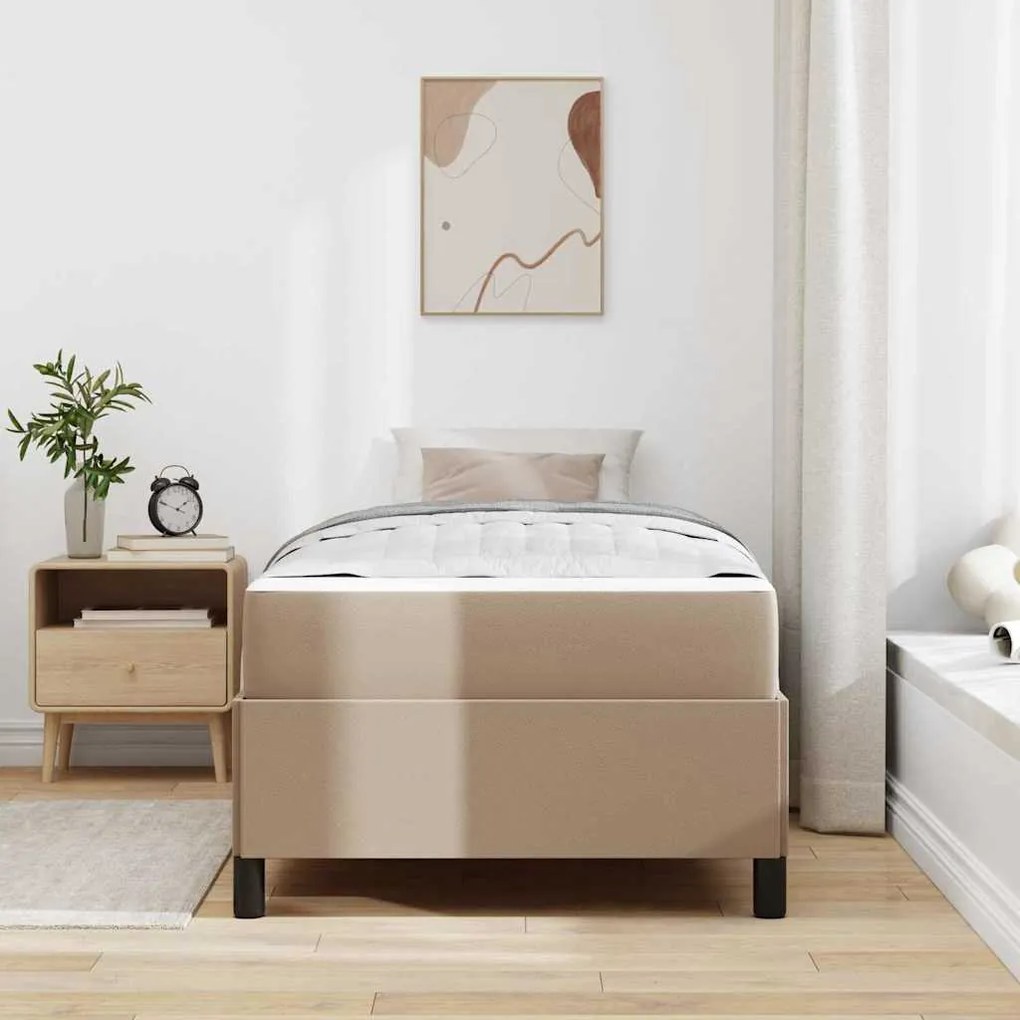 Rám postele s matrací Cappuccino 90 x 190 cm textil 3398978