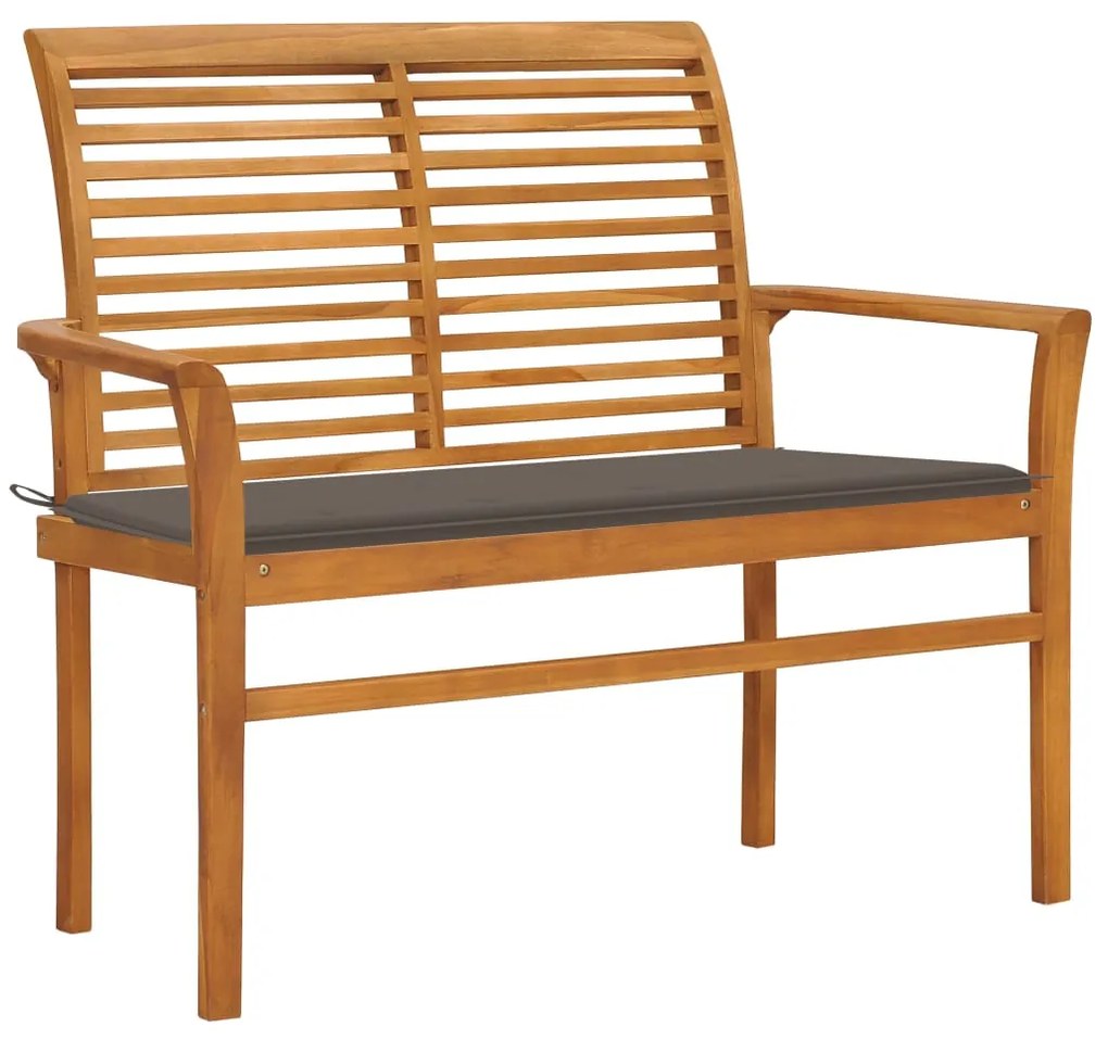 vidaXL Marketos Zahradní lavice s taupe poduškou 112 cm masivní teak