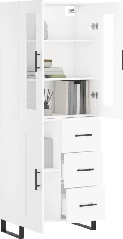 Skříň highboard bílá 69,5 x 34 x 180 cm kompozitní dřevo 3198681