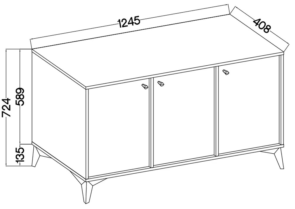 TOKYO 1 b | komoda 813 | 124,5 cm | béžová/zlatá