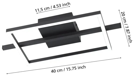 Eglo 901115 - LED Stmívatelné stropní svítidlo AMANDOLO LED/17W/230V černá + DO