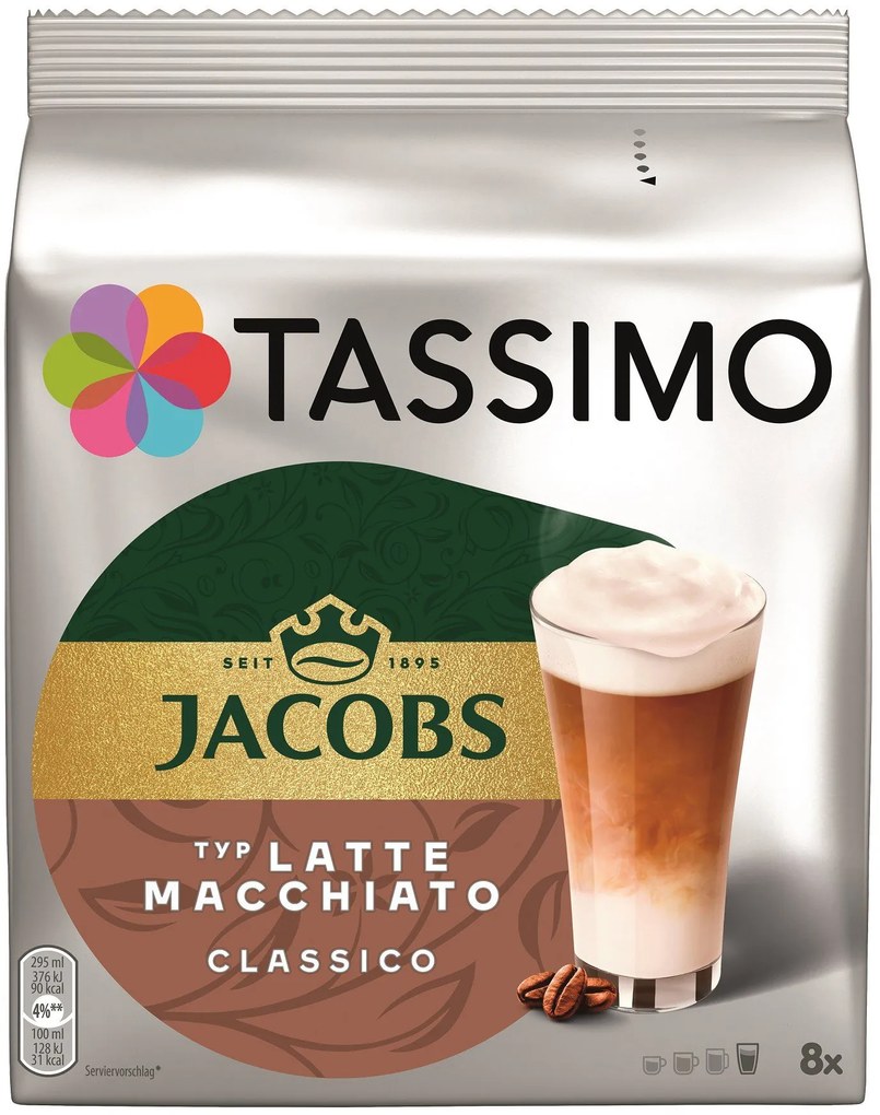 Kávové kapsle tassimo kapsle jacobs latte macchiato 8 nápojů