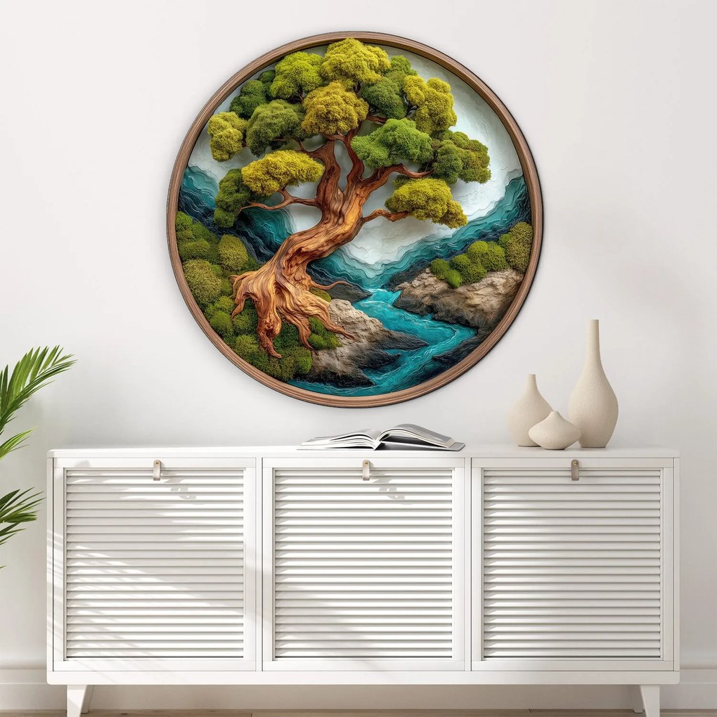 DUBLEZ | Strom života na stěnu - Bonsai | UV tisk, Premium