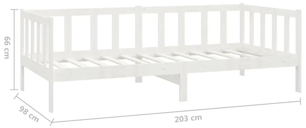Válenda s matrací 90 x 200 cm bílá masivní borové dřevo,  3083625