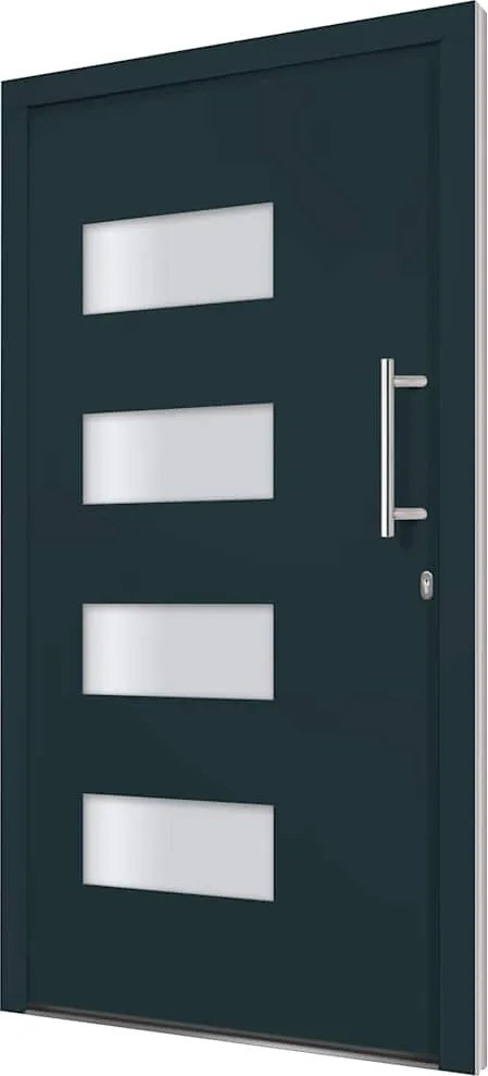 Vchodové dveře hliník a PVC antracitové 100 x 200 cm 3056824