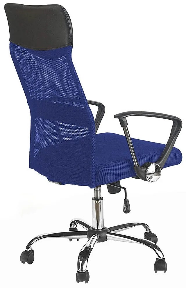 Ergonomická kancelářská židle s vysokou opěrkou - modrá