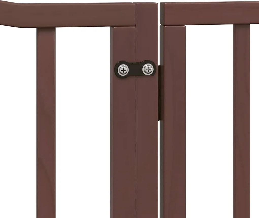 Zábrana pro psy s dvířky skládací 10 panelů hnědá 800 cm topol 3155639