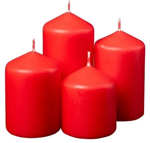 Krab - svíčka postupka 50 × 60/75/90/105 mm, červená - 4 ks