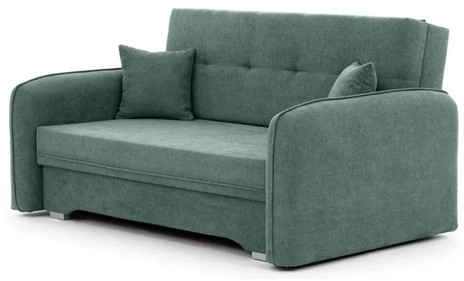Zelená žinylková rozkládací/s úložným prostorem pohovka 155 cm Laine – ELTAP