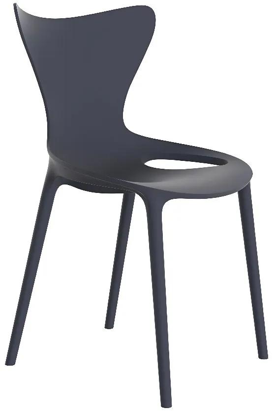 OnaDnes -20% VONDOM Tmavě modrá plastová jídelní židle LOVE