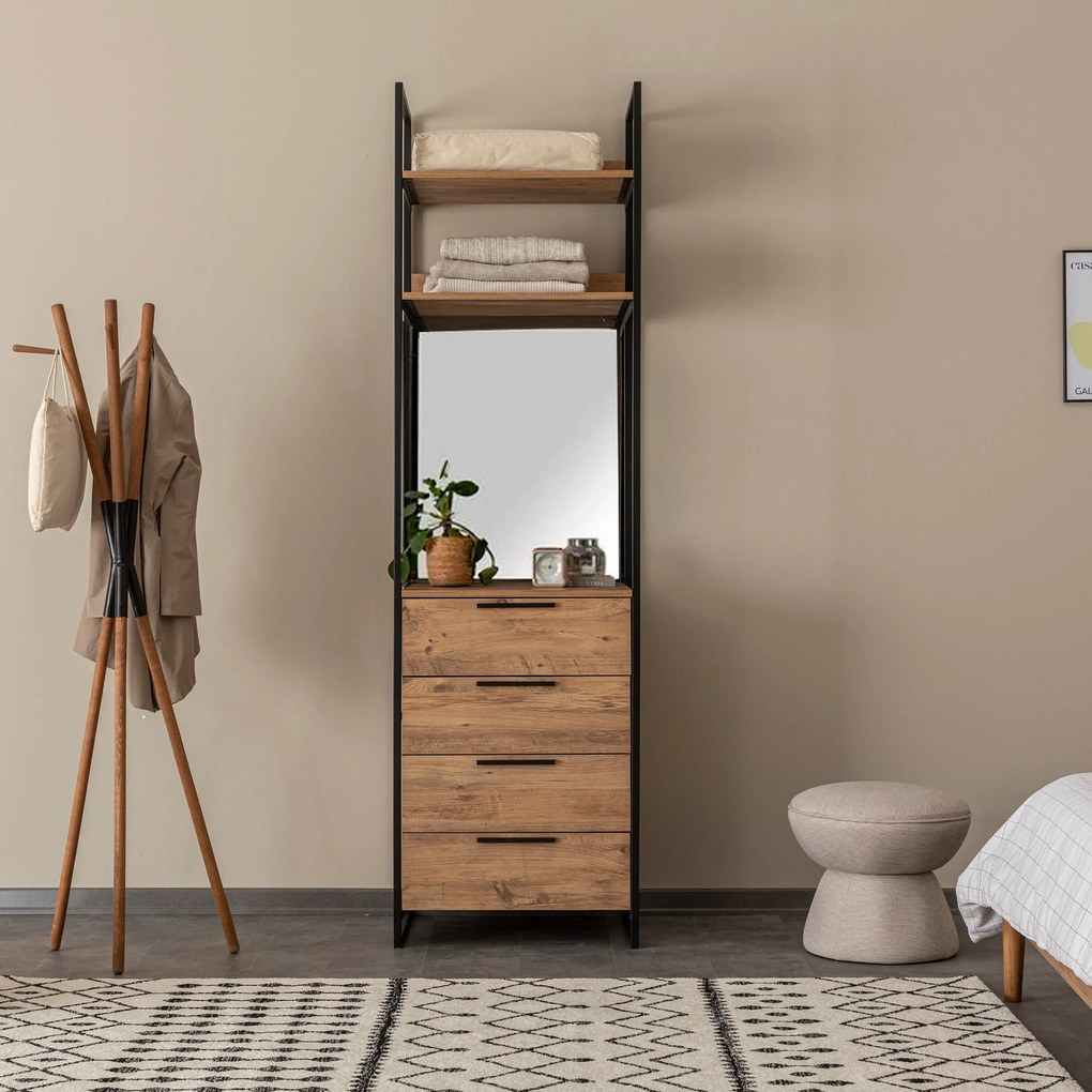 Kalune design Otevřená šatní skříň s šuplíky DYNAMIC 225x192 cm