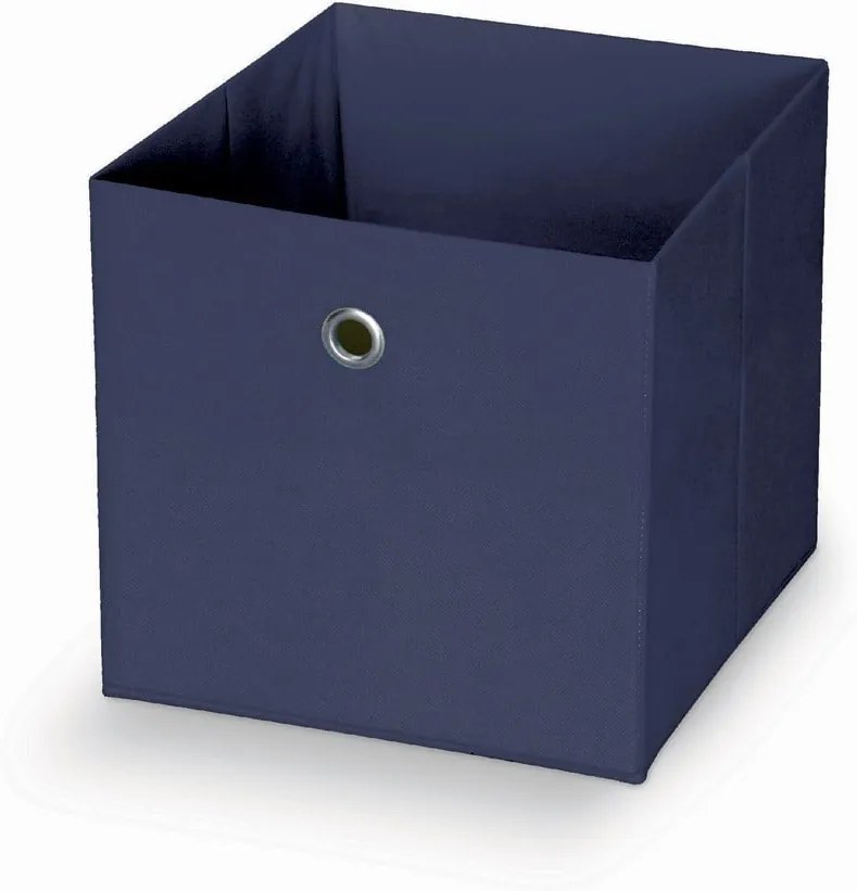 Tmavě modrý úložný box Domopak Stone, 32 x 32 cm