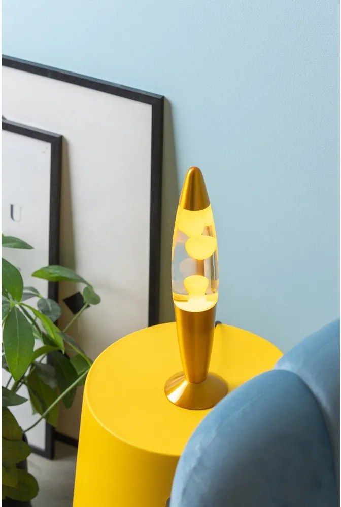 Žlutá skleněná lávová lampa (výška 35,5 cm) Funky Rocket Lava – Leitmotiv