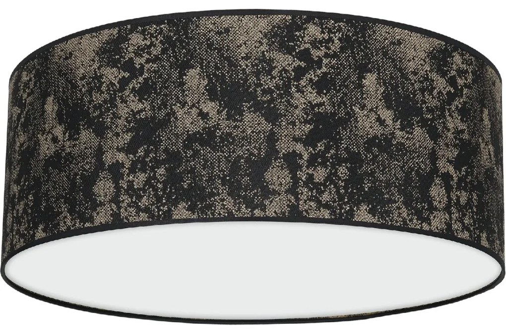 Stropní svítidlo Satino Round, 1x černé/zlaté textilní stínítko, (bílé plexisklo), (fi 40 cm)