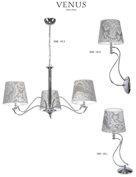 JUPITER 1288-VS3 - Závěsné svítidlo VENUS 3xE27/60W