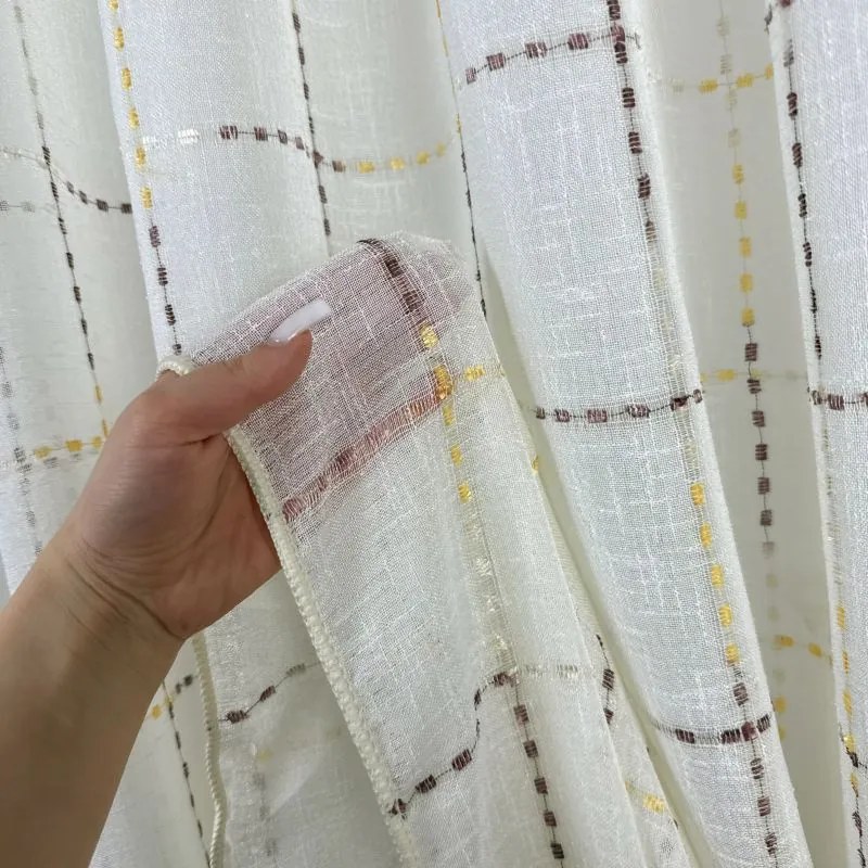 Ervi záclona s olůvkem ve lněném vzhledu Champagne - LE 88, metráž