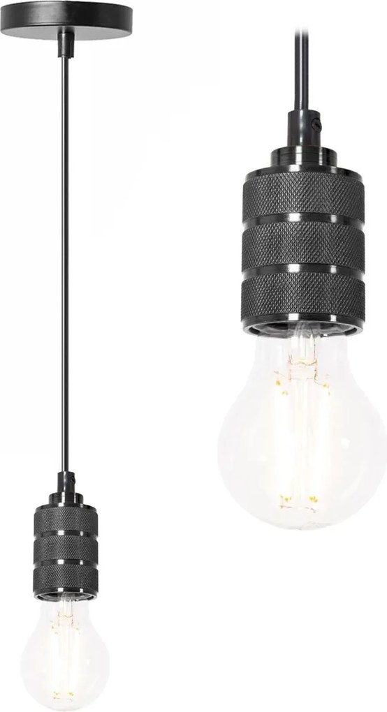 Toolight Toolight, závěsná stropní lampa 1xE27 APP342-1CP, černá, OSW-08409
