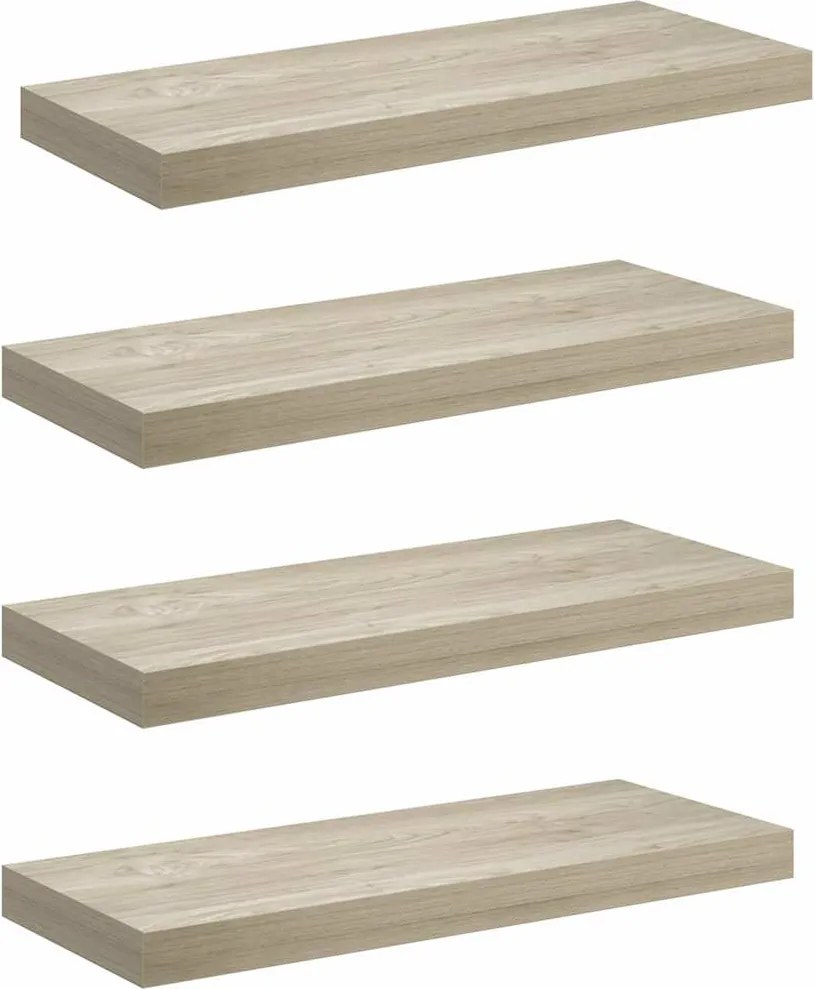 Plovoucí nástěnné police 4 ks dub 60 x 23,5 x 3,8 cm MDF 323876