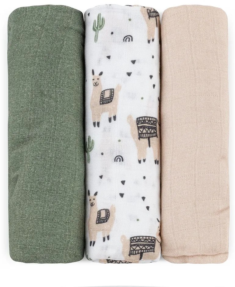 Petite & Mars Sada plen bambusová mušelínová 3 ks Moussy 68 x 68 cm Petite&Mars Forest Fox