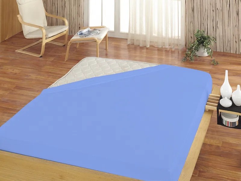 Matějovský napínací prostěradlo jersey Světle modré na matraci: 140 x 200 cm