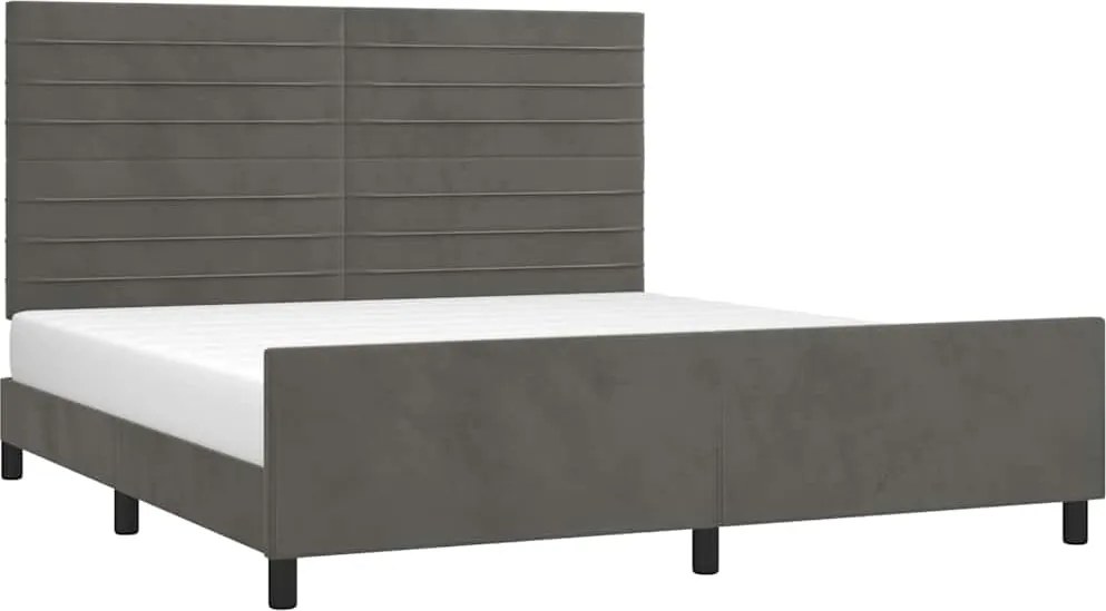 Rám postele bez matrace tmavě šedý 160 x 200 cm samet 3125825