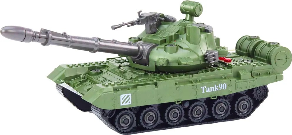 LEAN Toys Tank – vojenské vozidlo k sestavení – zelený – se zvuky – stavebnicová sada Resoraki