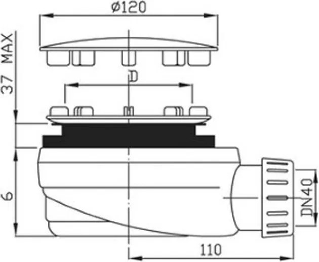 Gelco PB90EXN vaničkový sifon nízký krytka leštěná nerez Koupelny Bernold
