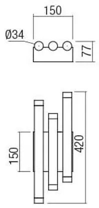 Redo 01-2036 - LED Nástěnné svítidlo MADISON 6xLED/4W/230V zlatá