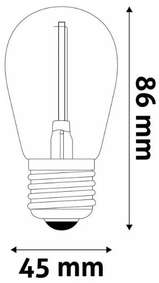 Retro barevná LED žárovka E27 1W 50lm tyrkysová, filament