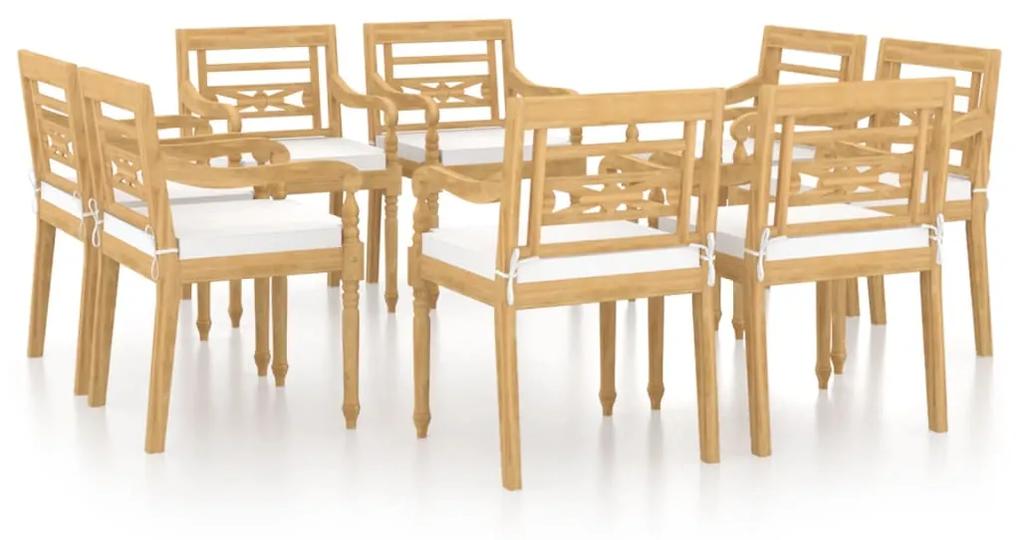 Židle Batavia 8 ks s poduškami masivní teakové dřevo - Default Title