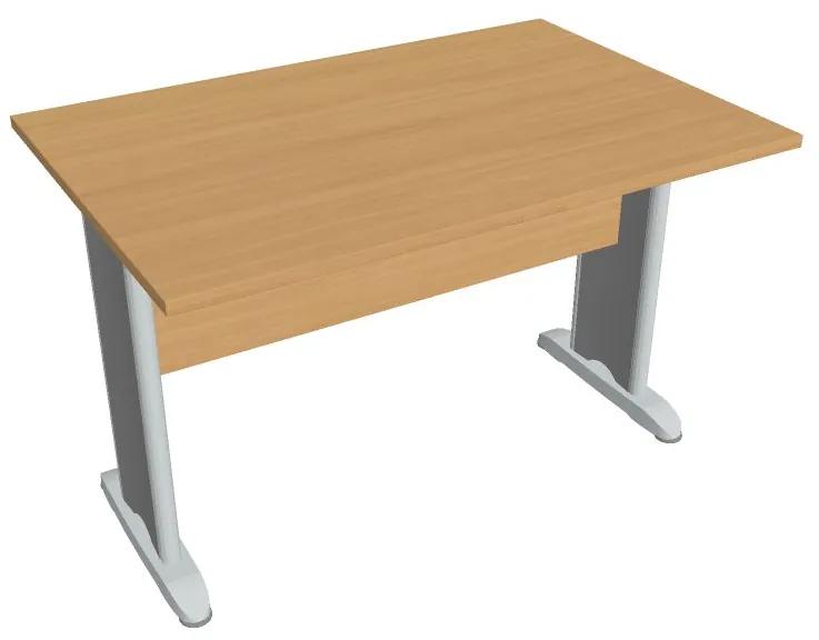 Stůl jednací rovný 120 cm - Hobis Cross CJ 1200 Dekor stolové desky: buk, Dekor lamino podnože: buk, Barva nohou: Stříbrná