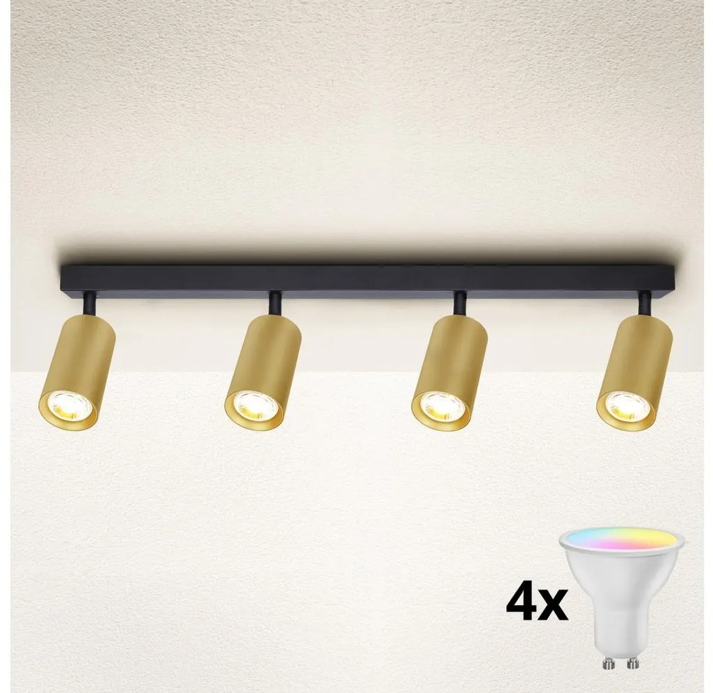Brilagi - LED Stmívat. bodové svítidlo SELE GOLDEN 4xGU10/6,5W/230V černá/zlatá