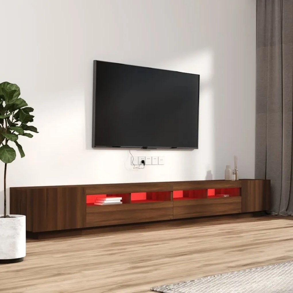 vidaXL TV skříňka s LED osvětlením 300x35x40 cm [3120178] Barva: dub sonoma
