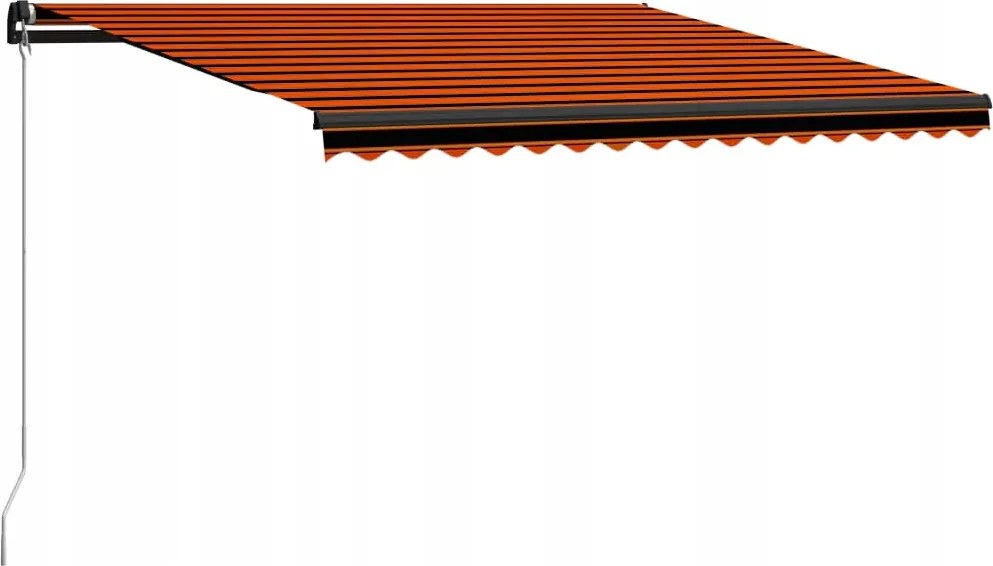 Fionshop 262777612 Ručně zatahovací markýza 450 x 300 cm oranžovo-hnědá