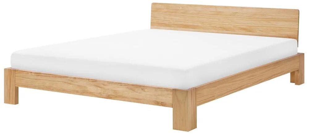 Dřevěná postel s lamelovým roštem 180x200 cm ROYAN Beliani