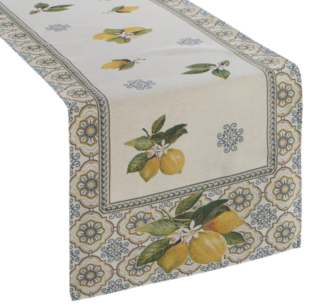 GOBELÍNOVÝ BĚHOUN NA STŮL LEMON 45X140 CM VZOROVANÝ