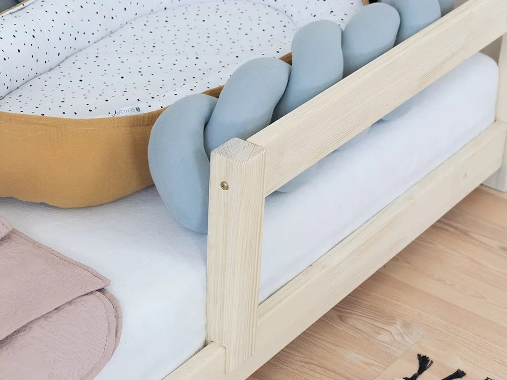 Benlemi Dětská domečková postel TAHUKA ve tvaru týpí s bezpečnostní zábranou Zvolte barvu: Béžová, Zvolte rozměr: 80x160 cm