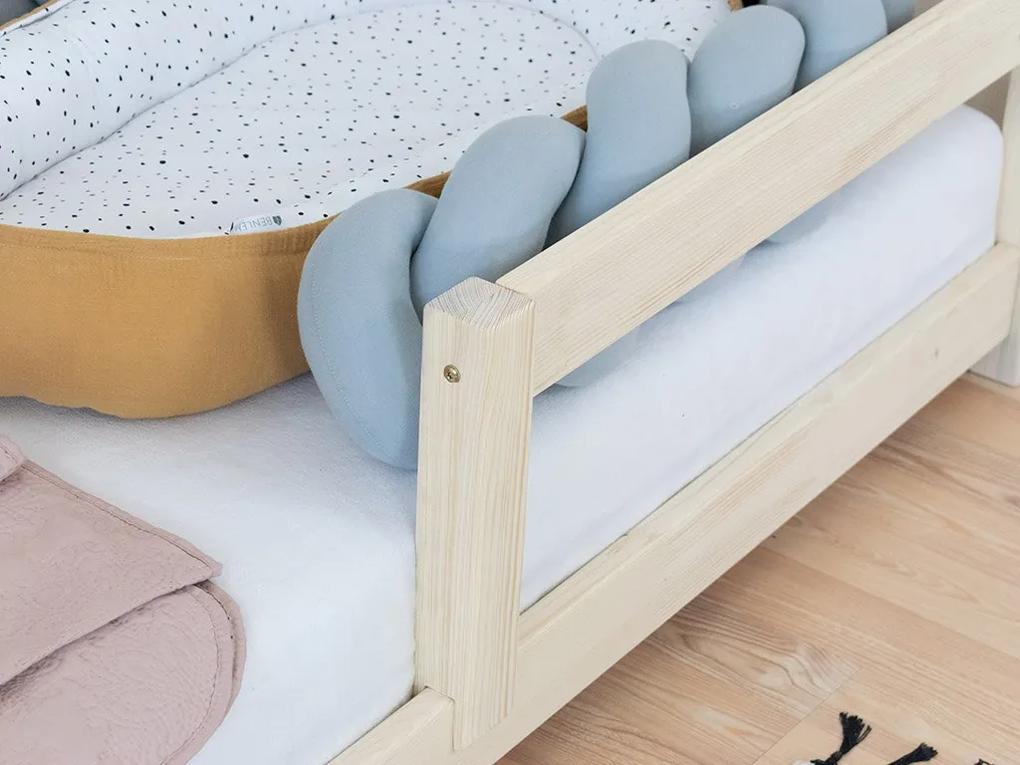 Benlemi Dětská domečková postel TAHUKA ve tvaru týpí s bezpečnostní zábranou Zvolte barvu: Béžová, Zvolte rozměr: 90x160 cm