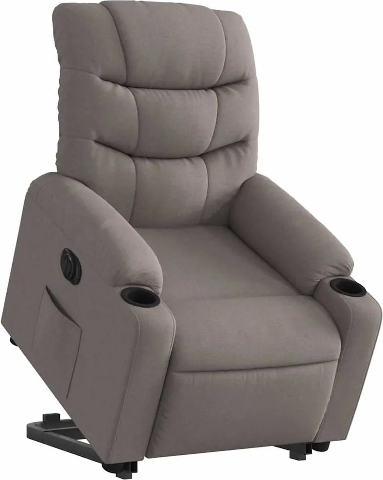 Elektrické zvedací polohovací křeslo taupe textil 3206670