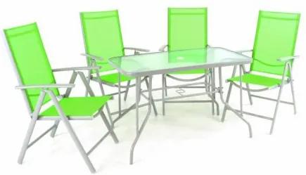 Zahradní skládací set stůl + 4 skládací židle - zelená