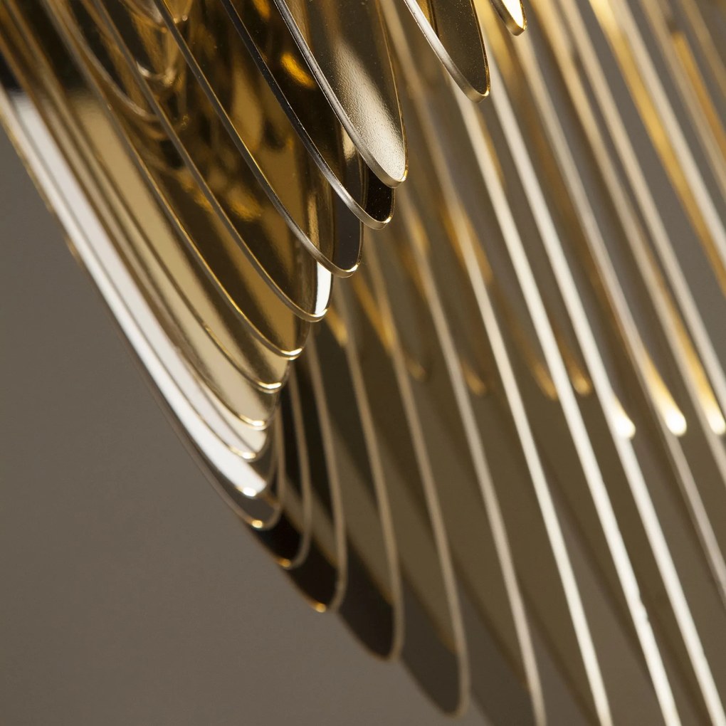 Slamp Aria XL Gold, Zaha Hadid, 6x12W LED E27 + 1x11W LED PAR32 E27, Ø90x130cm
