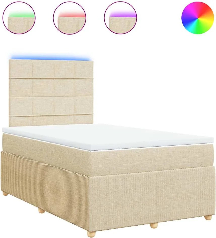 Box spring postel s matrací krémová 120x200 cm textil 3294328