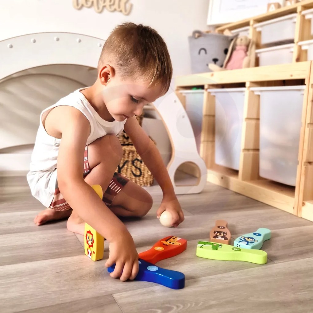 Tooky Toy Dřevěný bowling pro děti – zábava a rozvoj motoriky od 3 let