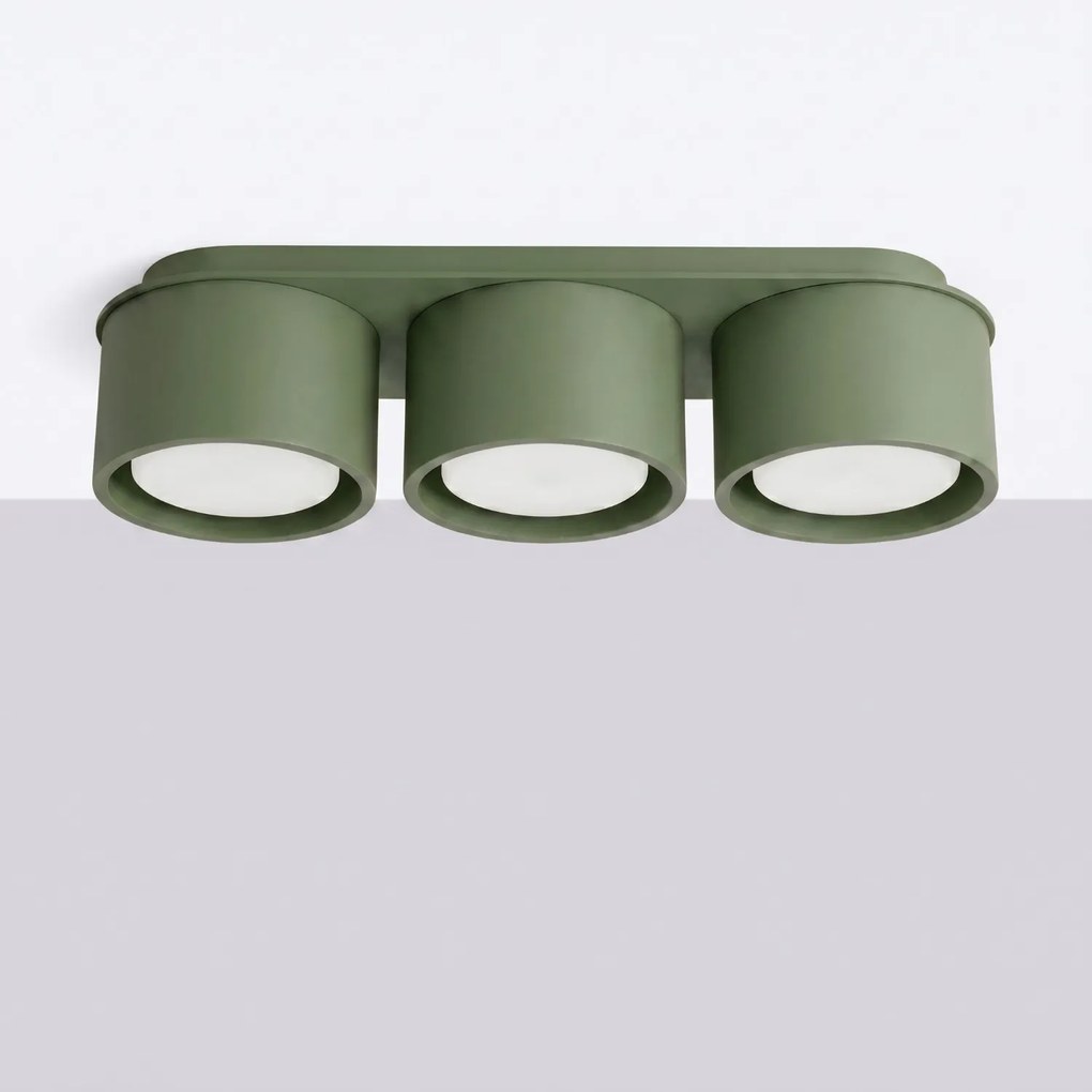Sollux Lighting Stropní svítidlo MODO 3 olivově zelené GX53