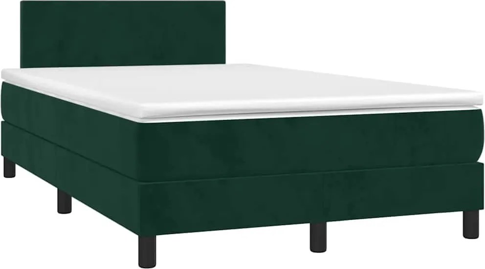Box spring postel s matrací tmavě zelená 120x190 cm samet 3269828