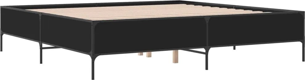 Rám postele černý 180 x 200 cm kompozitní dřevo a kov 3279782