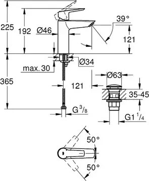Grohe QuickFix Start - Umyvadlová baterie s výpustí Push-Open matná če