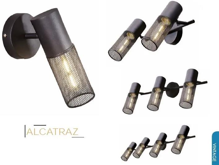 ACA DECOR Nástěnné svítidlo ALCATRAZ max. 4x60W/E27/230V/IP20, černé