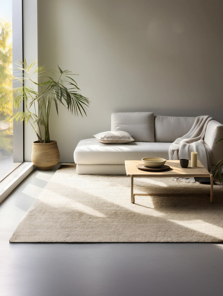 Hanse Home, Kusový koberec Bouclé Jute 105973 Ivory White, 60x90, béžová, chodba / předsíň